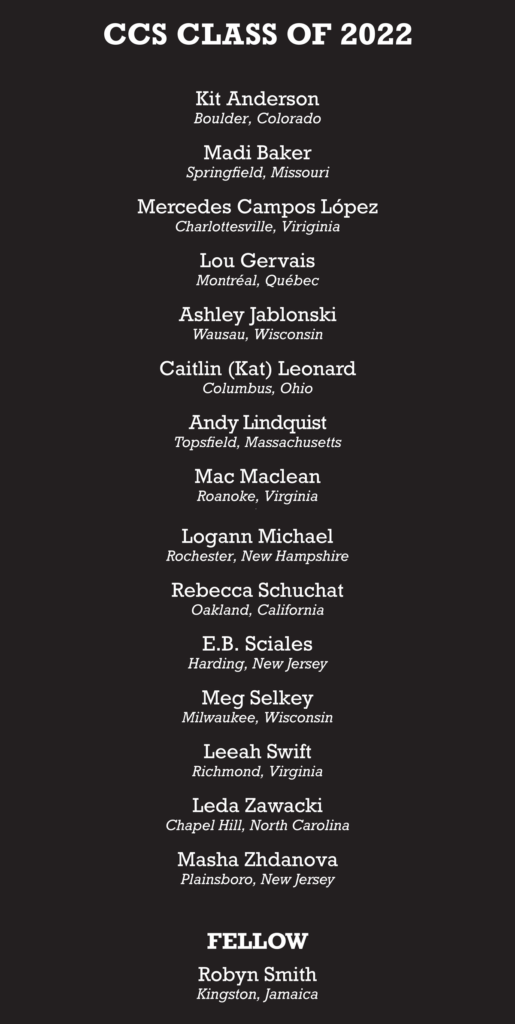 Congratulations Class of 2022 – The Center for Cartoon Studies The ...